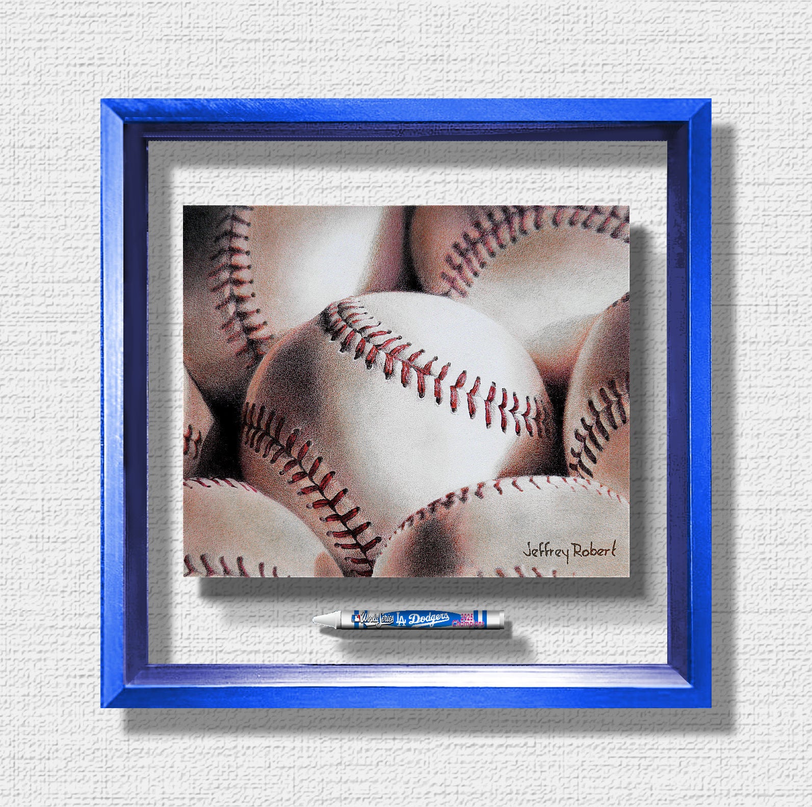 NEW! PERSONALIZED BASEBALL ART Crayon Collectible *LA Dodgers or Your