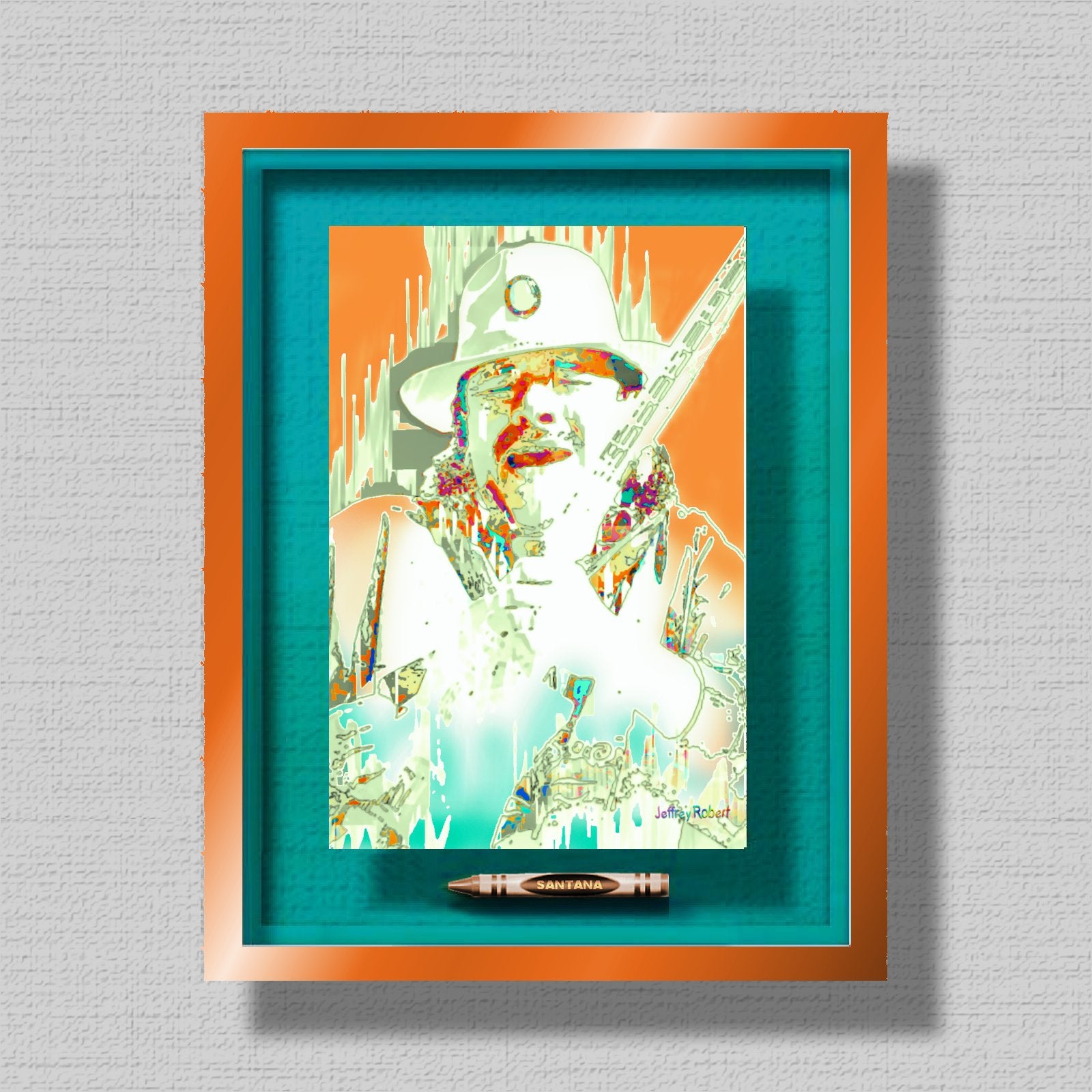 NEW! SANTANA Pop Crayon Art Crayon Collectible 11X14